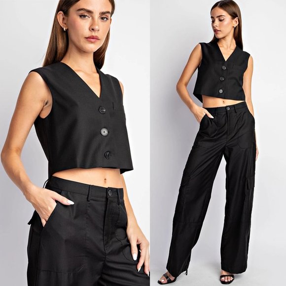 Edit By Nine | Tops | Claudia Button Front Vest Top | Poshmark